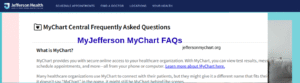 Frequently Asked Questions (FAQs) - Jefferson MyChart